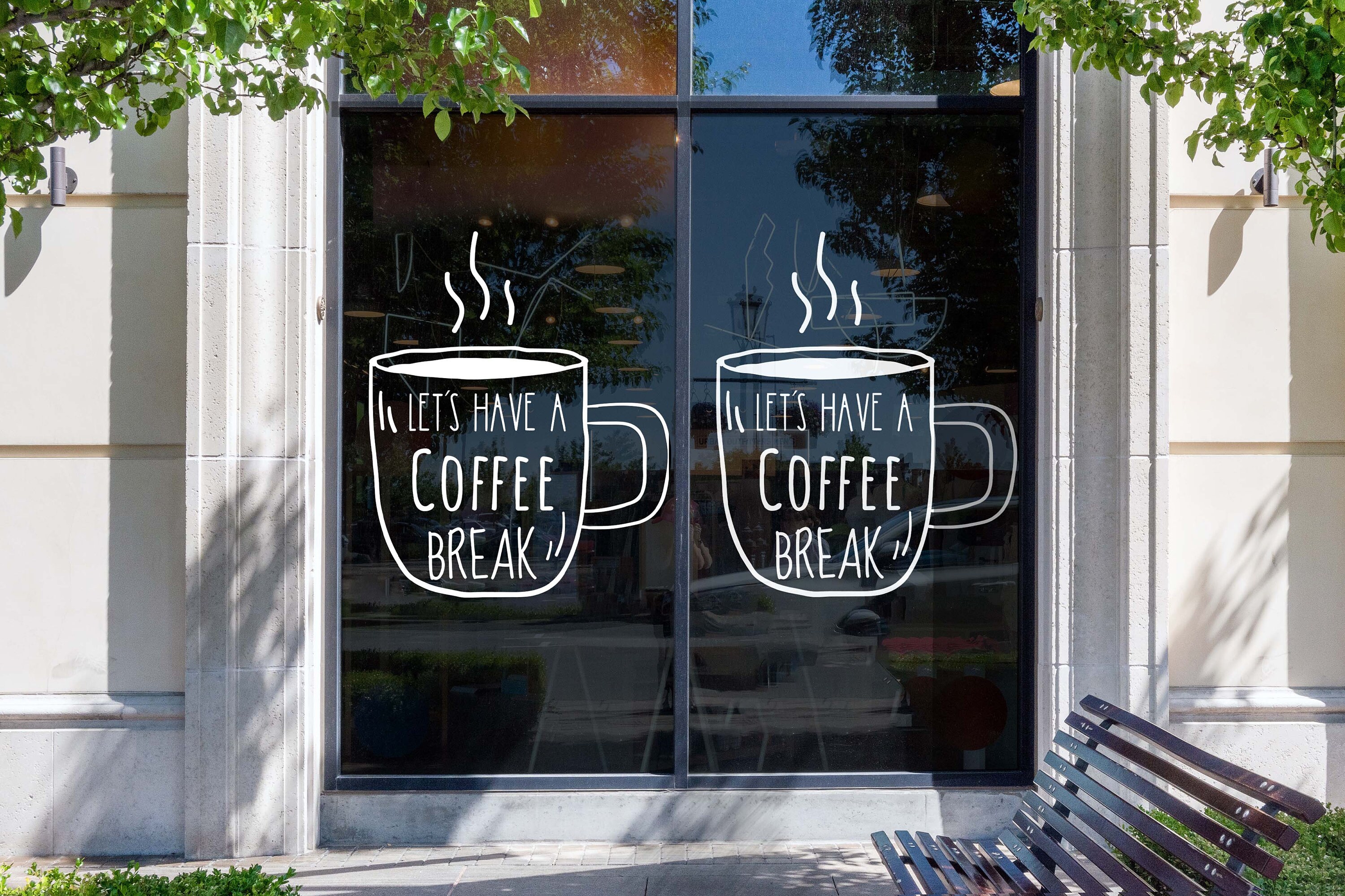 Let Have a Coffee Break Window Signage Vinyl Decals for Shop - Etsy ...