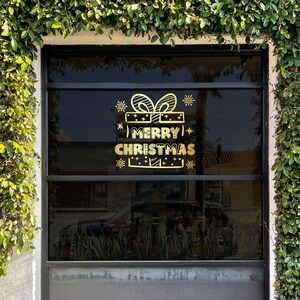 Christmas Present Gift Box Window Decoration Sticker Merry - Etsy Australia