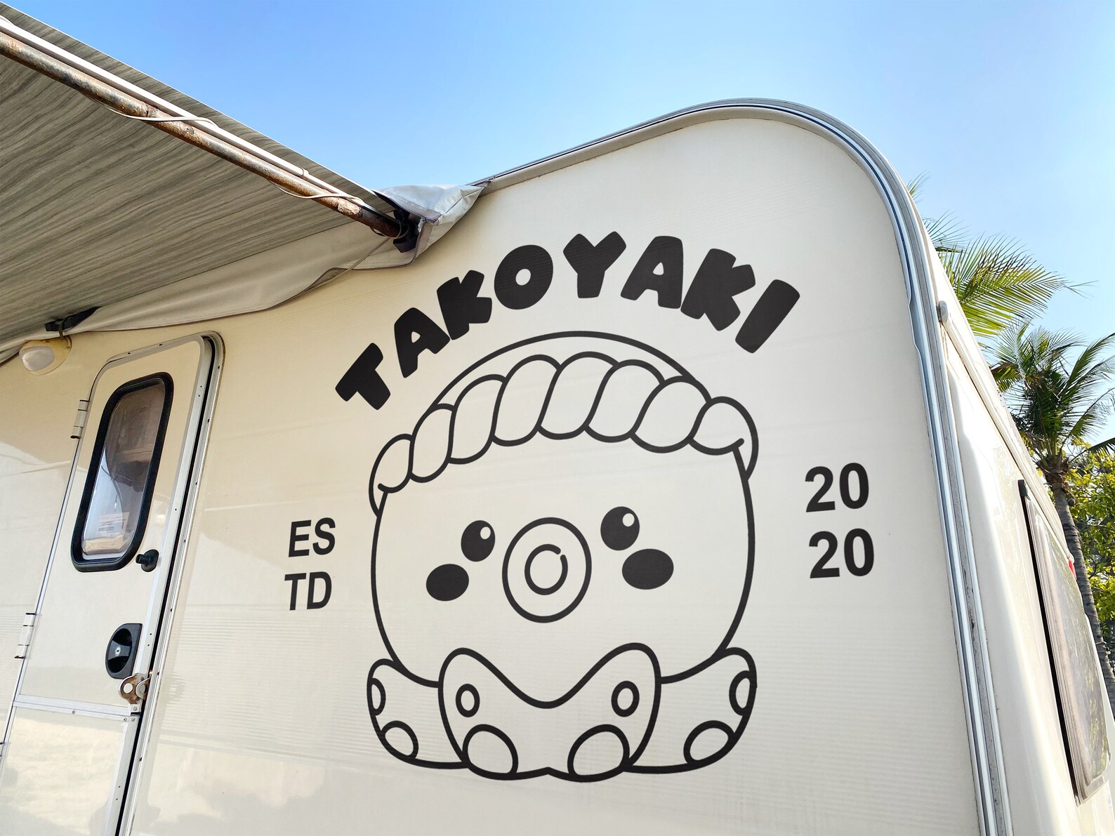 Cute Takoyaki With Octopus Decal Sticker for Restaurant & Food Truck ...