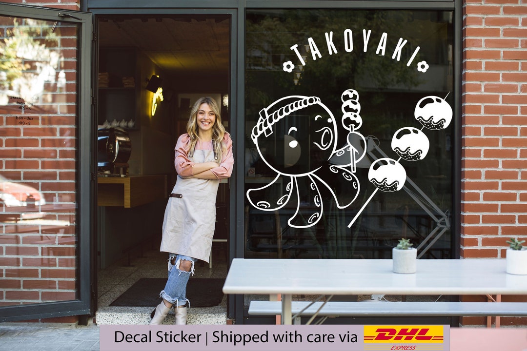 Takoyaki With Octopus Decal Sticker for Restaurant and Food Truck ...