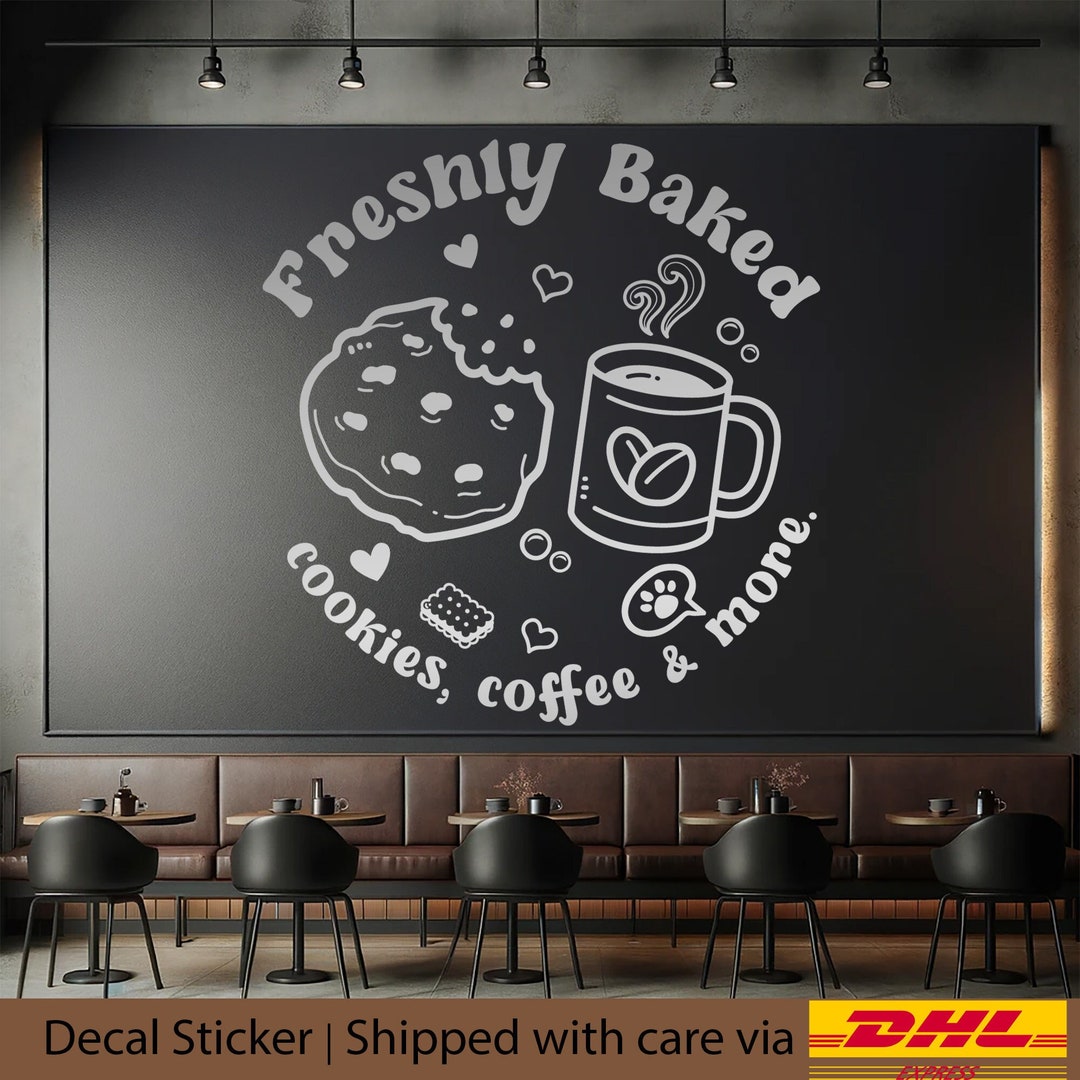 Coffee and Cookies Vinyl Decal for Shop Window and Wall Decoration ...