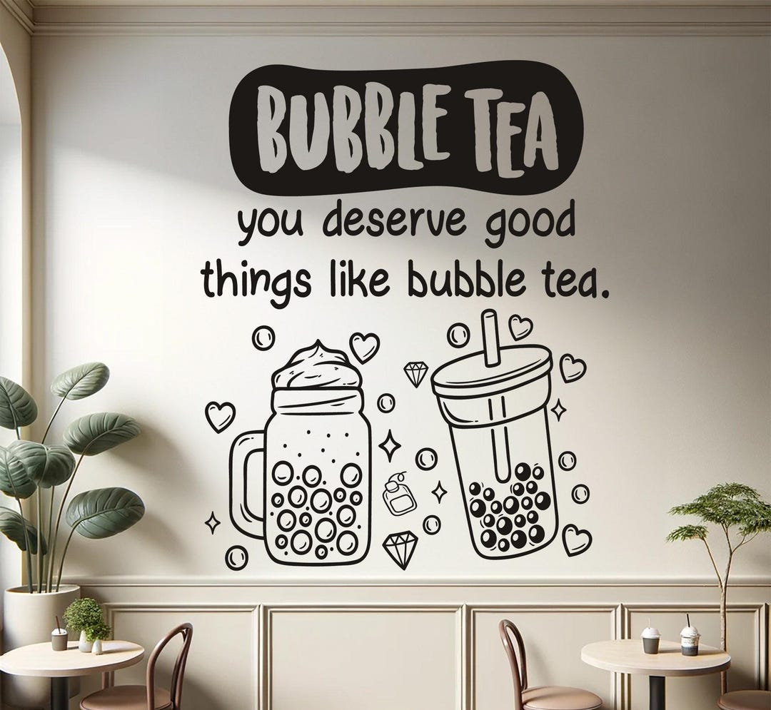Affordable Small Size Bubble Tea Decal – Shop Window & Wall Display ...
