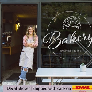 Bakery Pastry Logo Vinyl Decal Business Sign | Bread Croissant ...