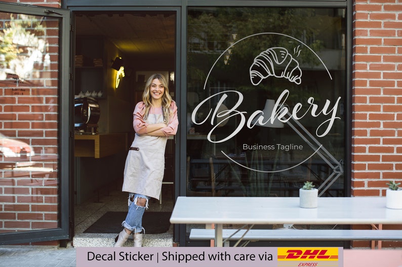 Bakery Pastry Logo Vinyl Decal Business Sign | Bread Croissant ...