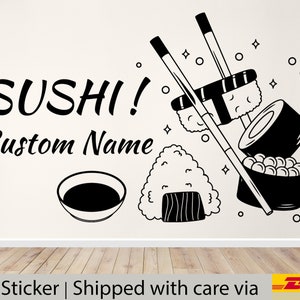 Sushi Restaurant & Bar Vinyl Decal - Perfect Window and Wall Decor for ...