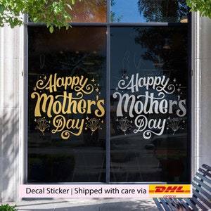 Happy Mother's Day Heart Window Decal – Elegant Vinyl Shop Display ...
