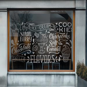 Handwritten Ice Cream Wall Decal – Vinyl Sticker for Dessert Café ...