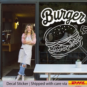 Large Burger Icon Wall Decal Sticker - Premium Vinyl Decal Perfect for ...