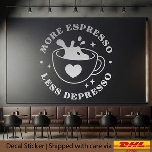 Hand-drawn Coffee Quote Decal for Shop Window and Wall - Unique ...