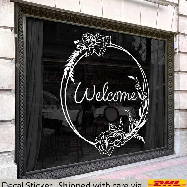 Floral Wreath Decal - Etsy