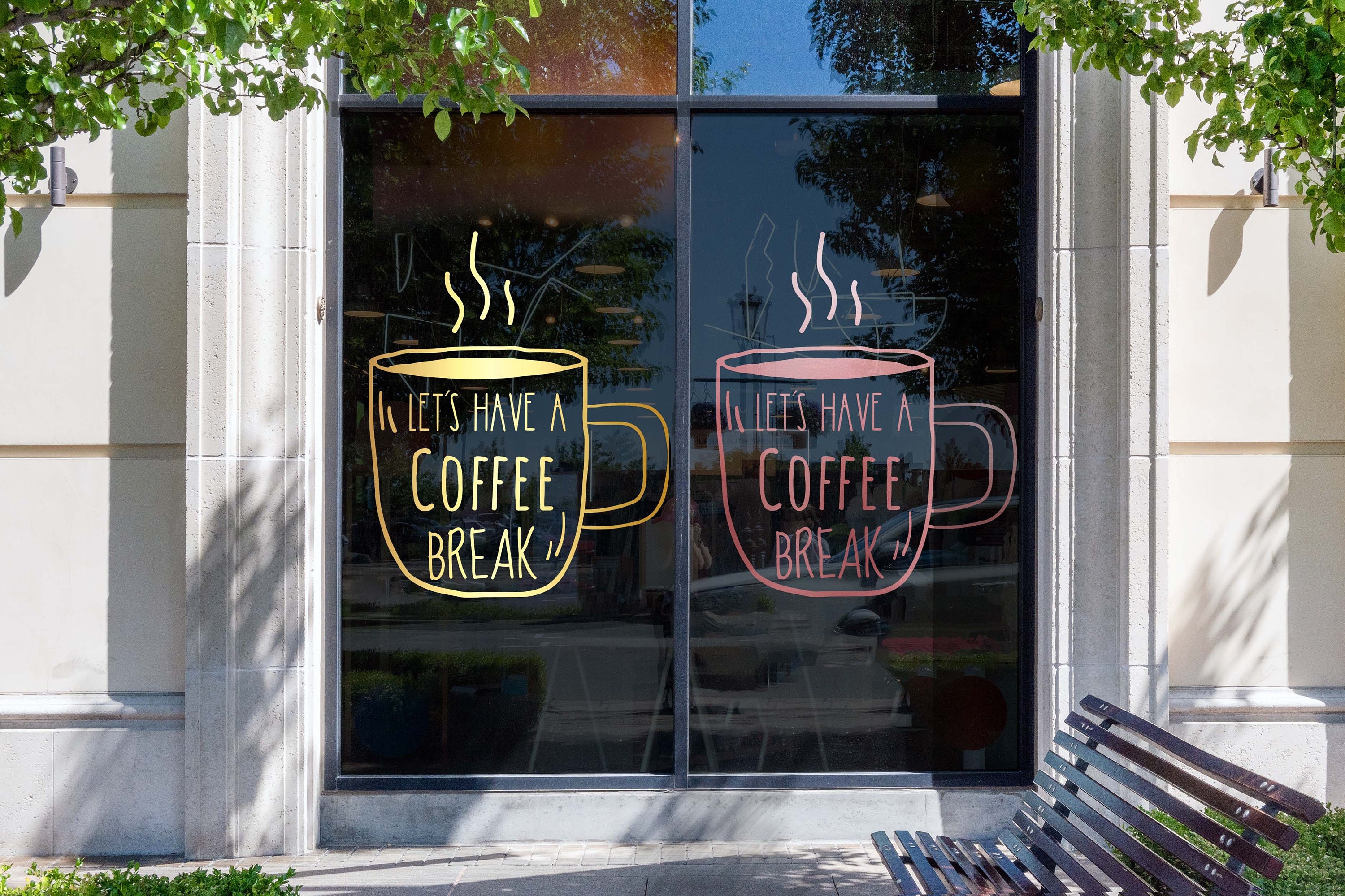 Let Have a Coffee Break Window Signage Vinyl Decals for Shop - Etsy ...