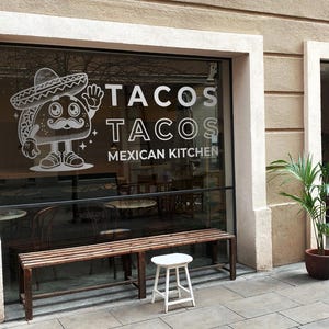 Mascot Mexican Tacos Food Quote or Business Logo Decal Sticker Window ...