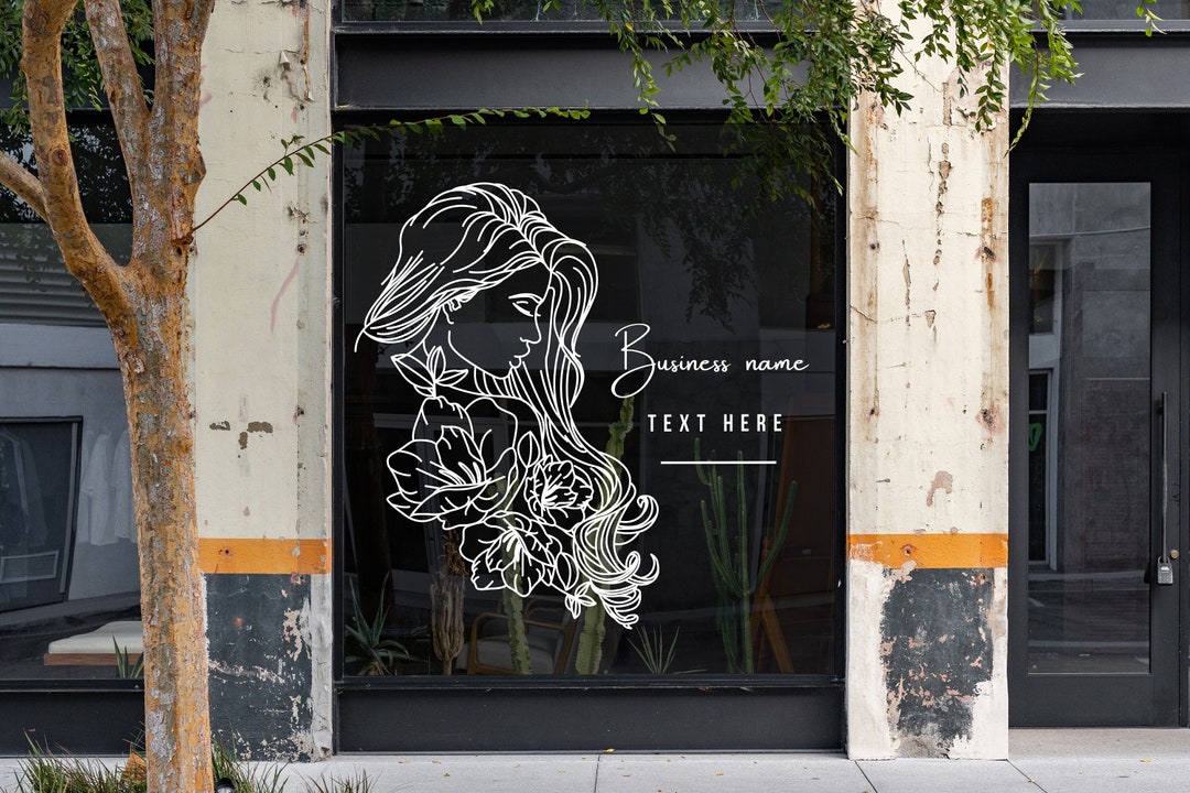 Beautiful Hair Salon Decal Sticker Front Shop Decor Custom - Etsy