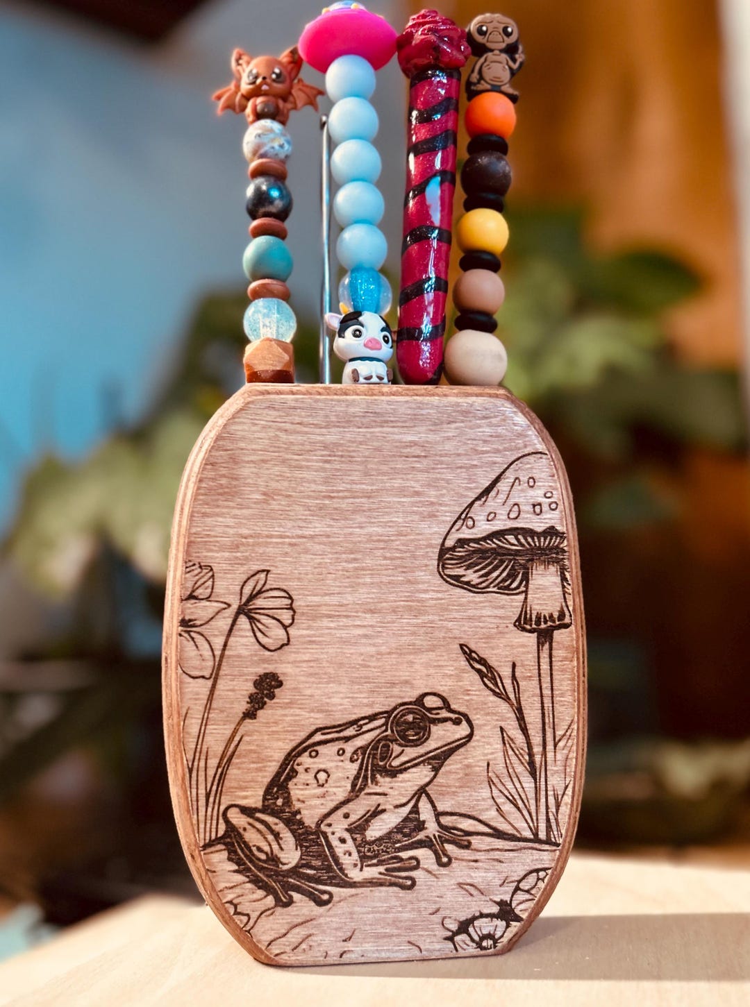 Frog Crochet Hook Holder, Crochet, Hooks, Wood Hook Holder, Crochet ...