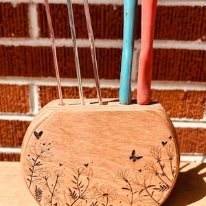 Crochet Hook Holder, Crochet, Hooks, Wood Hook Holder, Crochet Stand ...