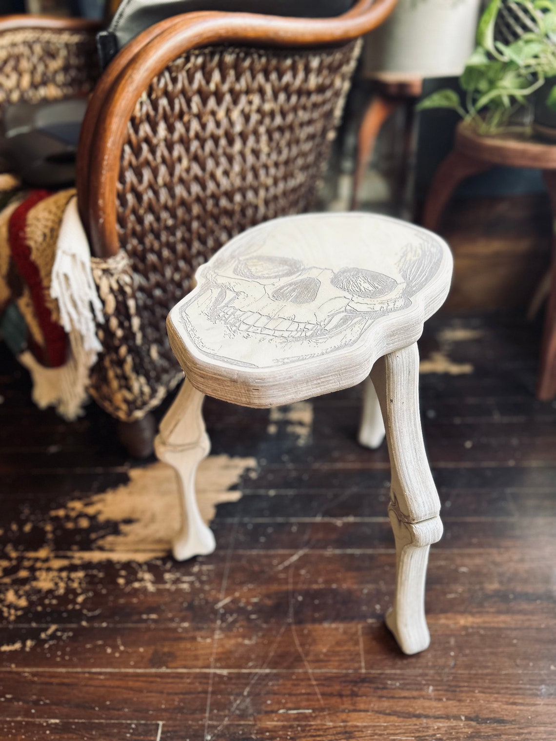 Bone Daddy, Plant Stand, Skull, Skeleton, Bones, Plant Decor, Plant ...