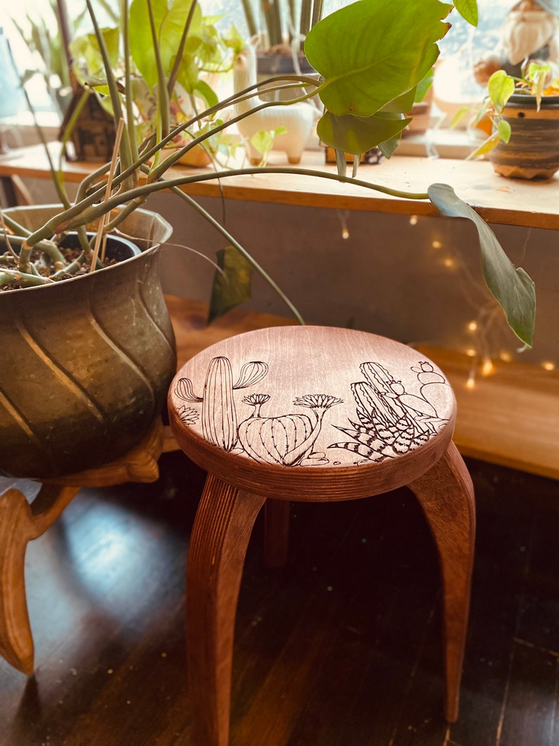 Cactus, Plant Stand, Side Table, Plant Shelf, Wood Table, Gift for ...