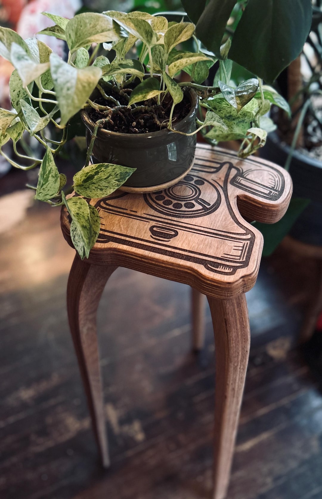 Rotary Phone, Plant Stand, Plant Stool, Side Table, Boho Decor, Garden ...