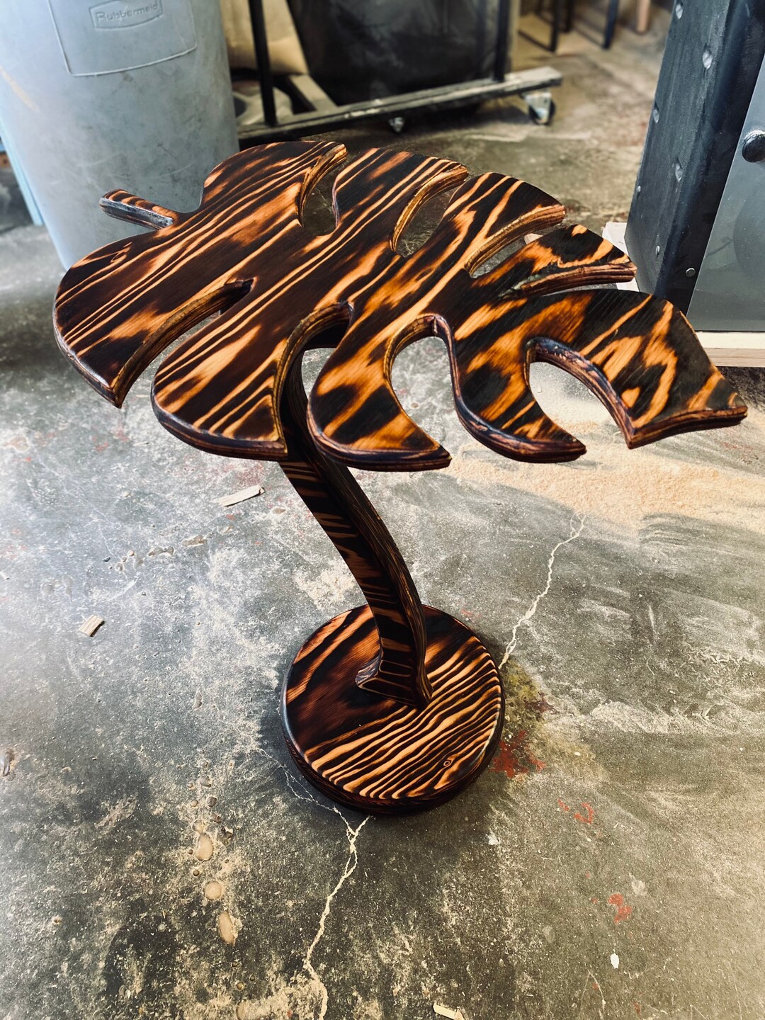 Monstera Table Plant Stand Side Table Monstera Plant Stand - Etsy