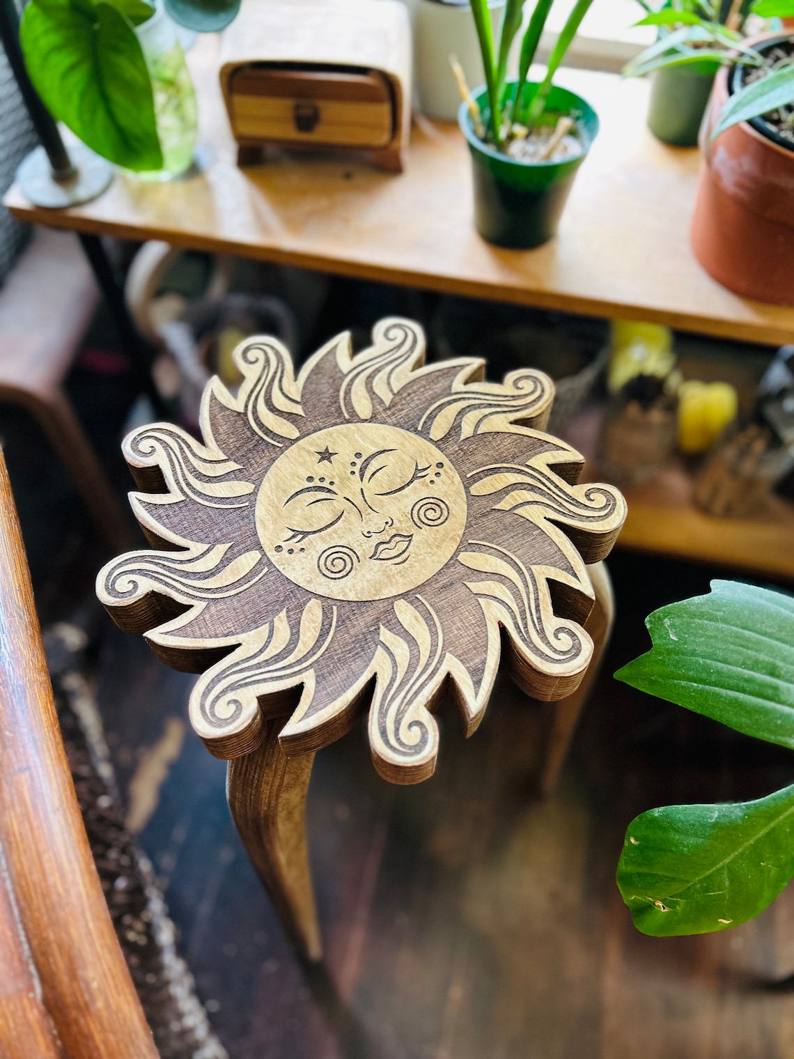 Sun Stand Plant Stand Indoor Planter Wood Plant Stand - Etsy