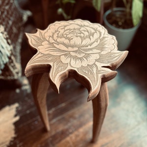 Peony Flower, Plant Stand, Plant Stool, Plant Shelf, Side Table, Gift ...