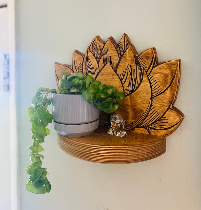 Lotus Flower, Wall Mount, Wall Shelf, Wall Hanger, Small Shelf, Plant ...