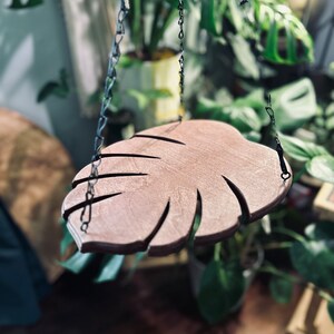 Monstera Leaf, Plant Hanger, Planter, Wood Hanger, Plant Decor, Gift ...