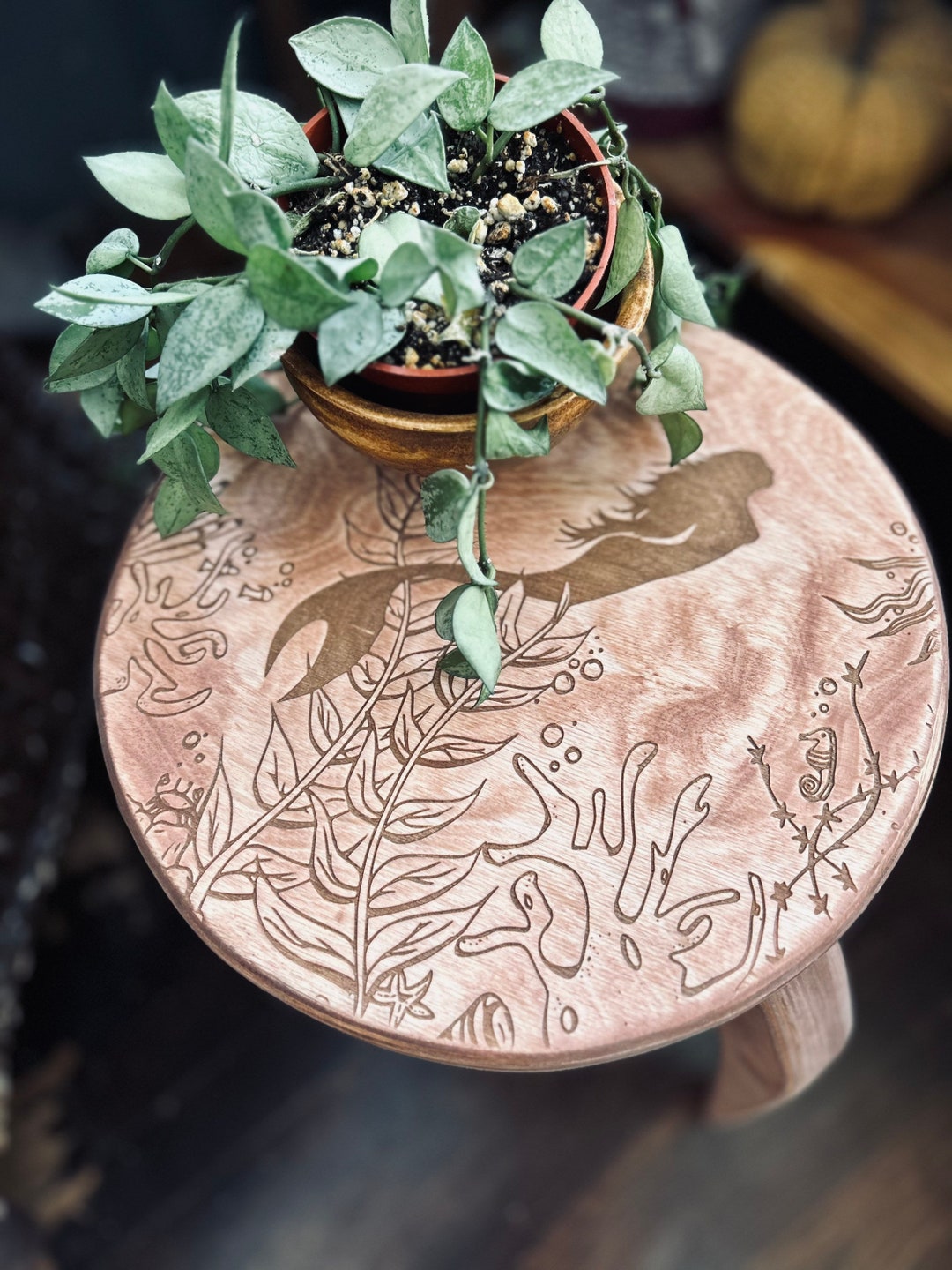 Mermaid, Plant Stand, Indoor Planter, Side Table, Beach Decor, Ocean ...