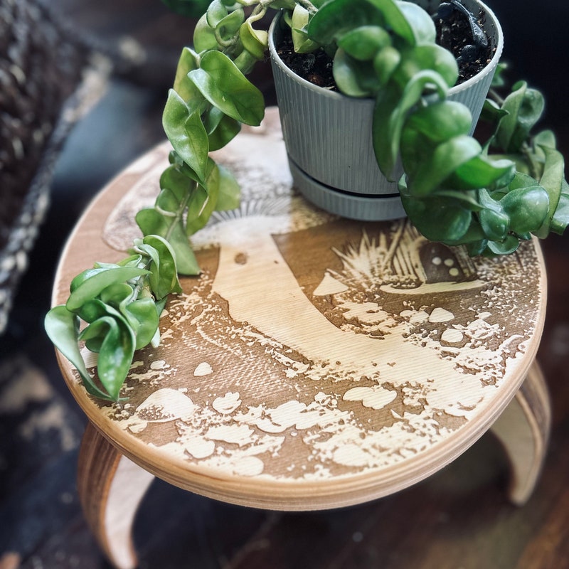 Carved Wood Stool - Etsy