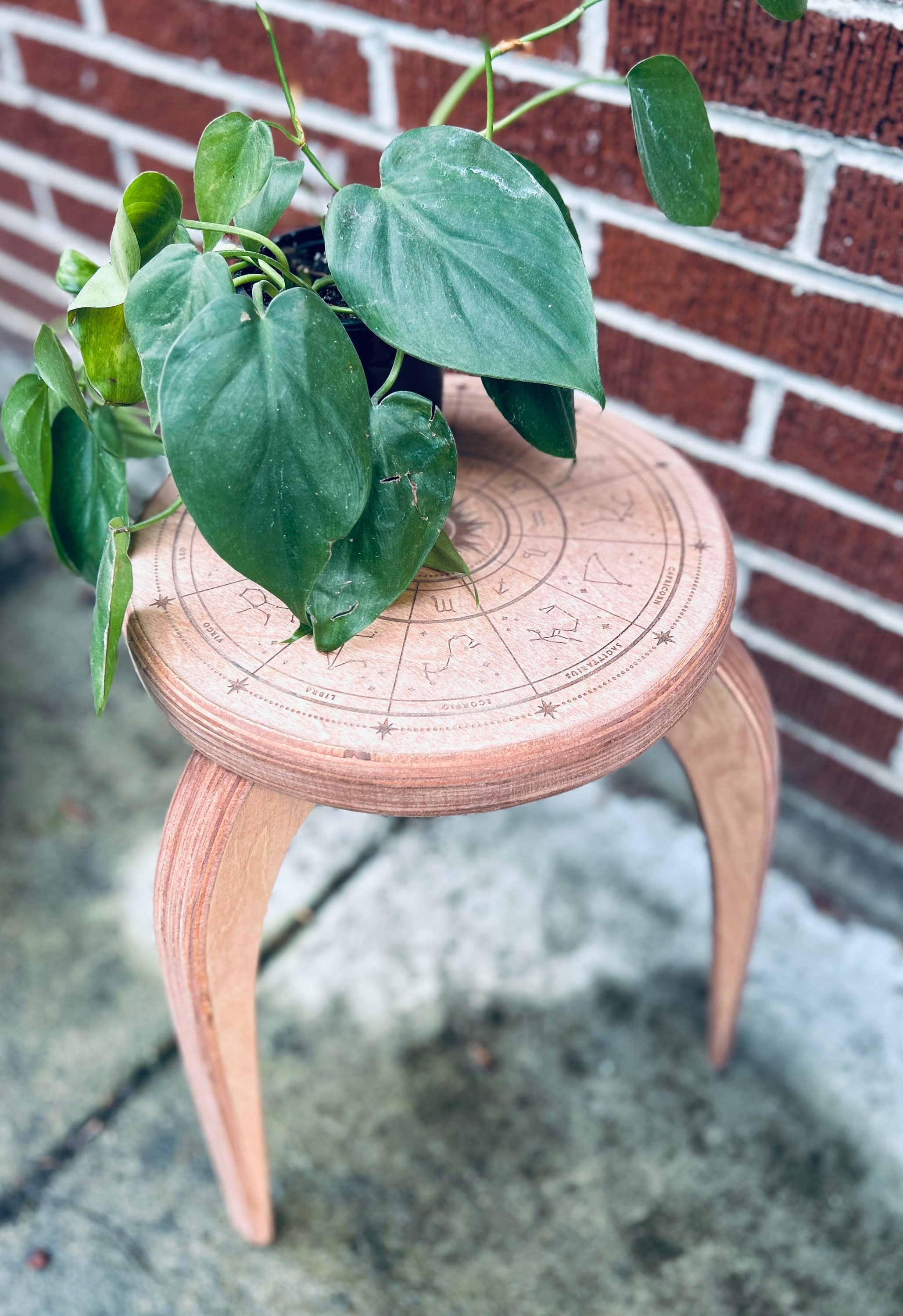 Zodiac , Plant Stand, Side Table, Plant Shelf, Wood Table, Gift for ...