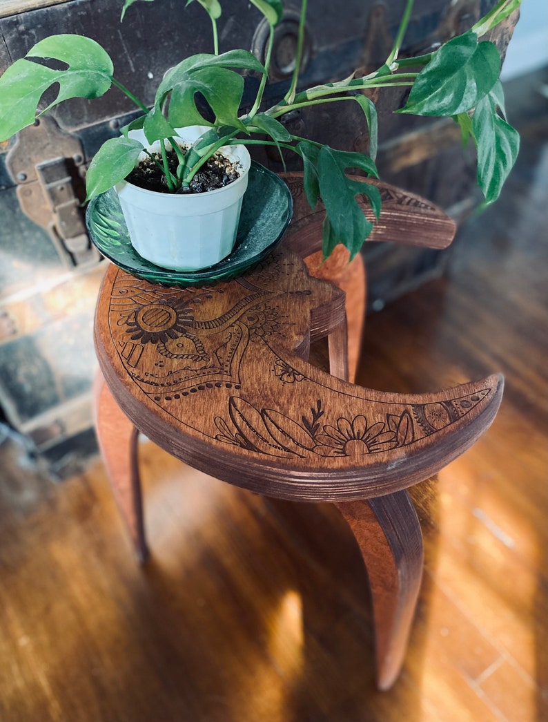 Moon Stand Plant Stand Side Table Plant Decor Gift for - Etsy