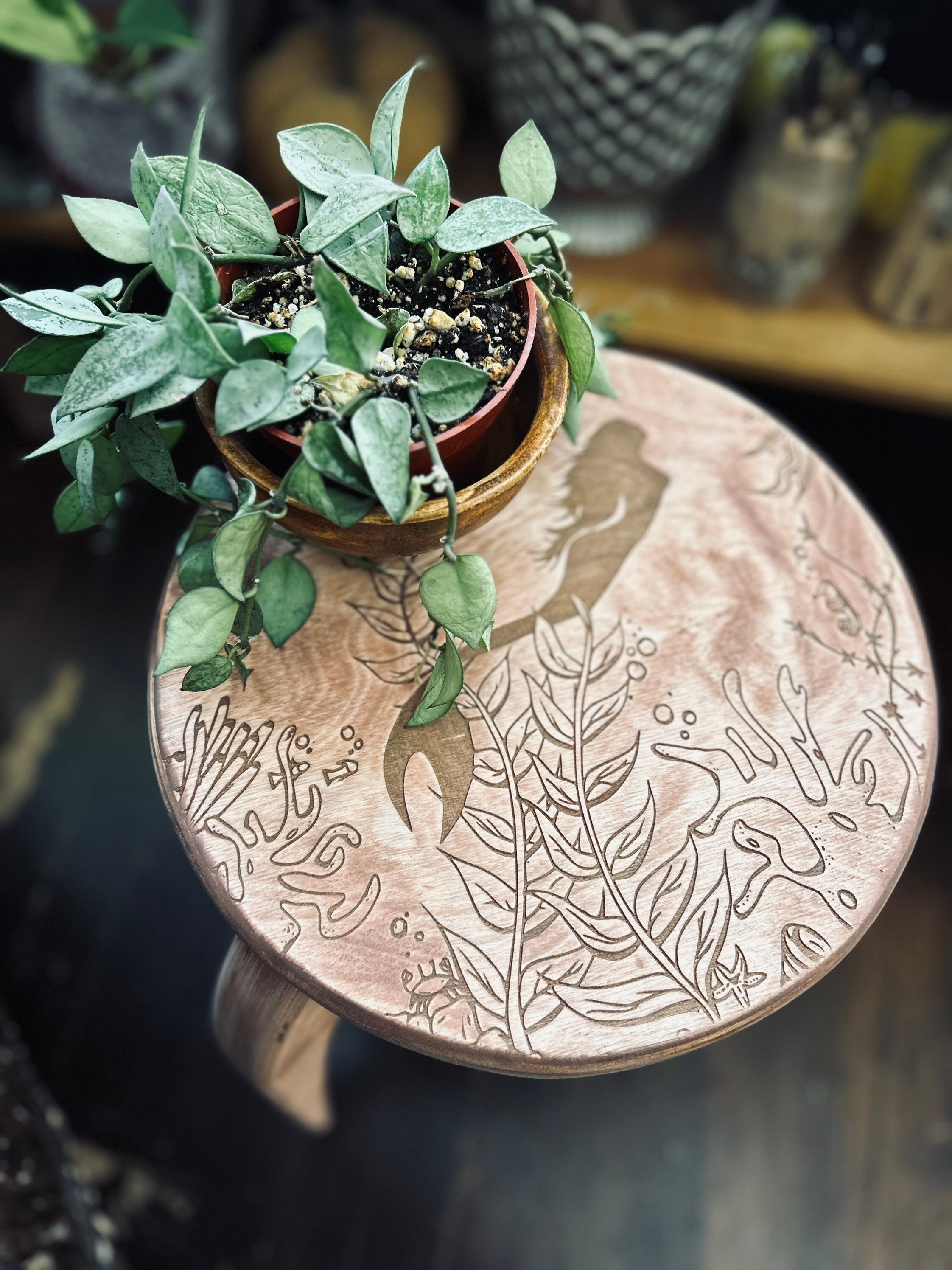 Mermaid, Plant Stand, Indoor Planter, Side Table, Beach Decor, Ocean ...