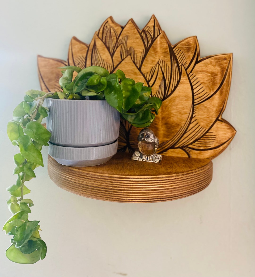 Lotus Flower, Wall Mount, Wall Shelf, Wall Hanger, Small Shelf, Plant ...