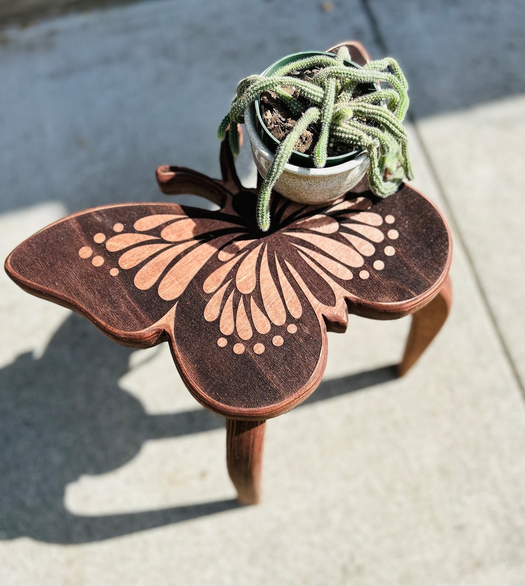 Butterfly, Plant Stand, Plant Stool, Side Table, Boho Decor, Garden ...