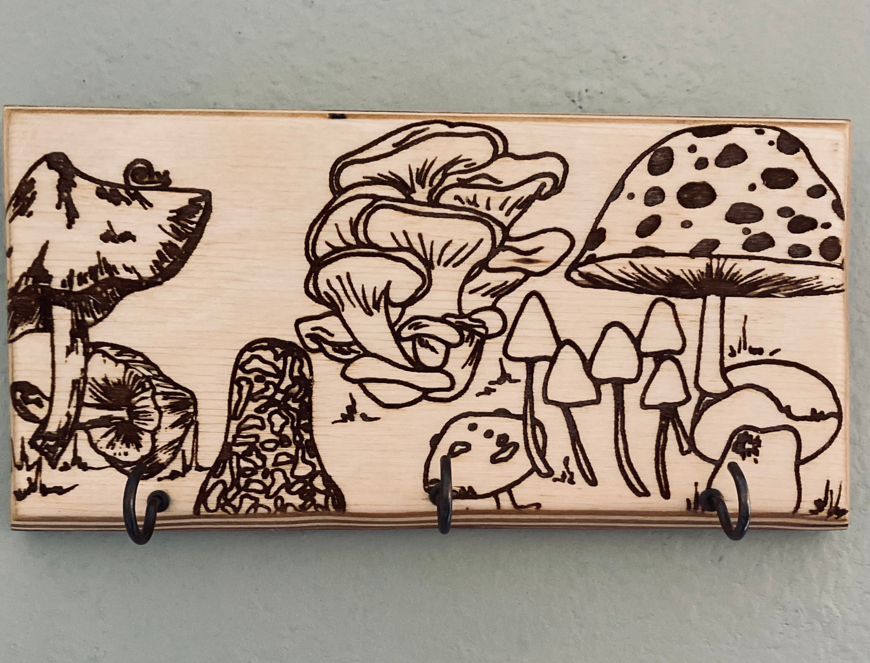 Mushroom Key Holder, Key Hanger, Key Shelf, Wall Mount Key Hanger, Wall ...