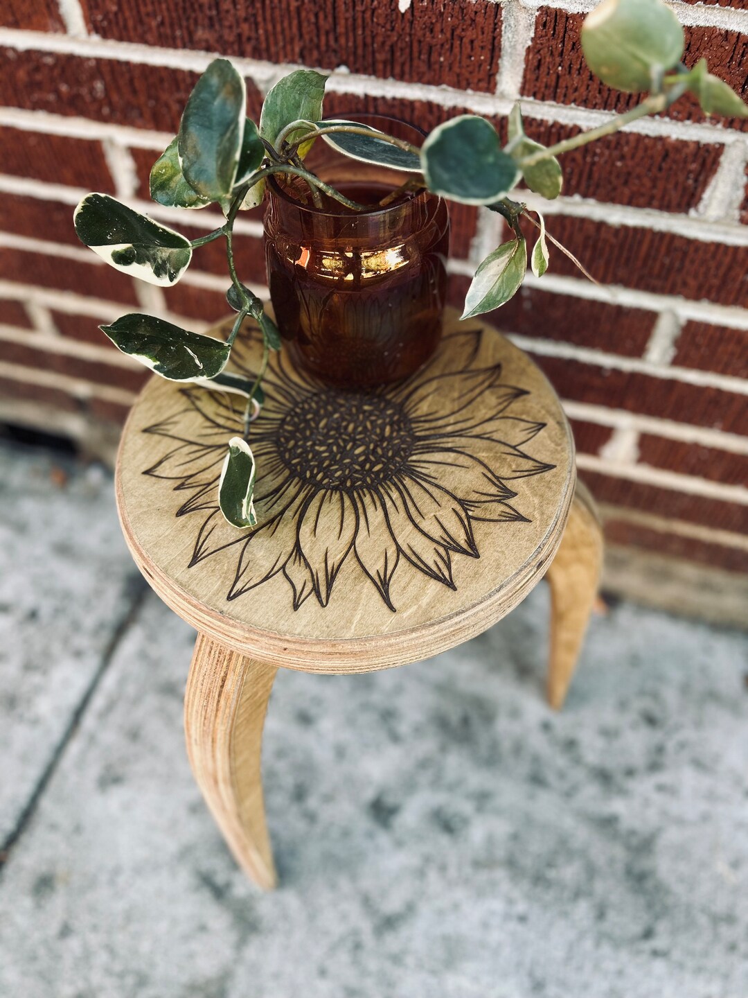 Sunflower, Plant Stand, Plant Stool, Wood Stool, Plant Shelf, Gift for ...