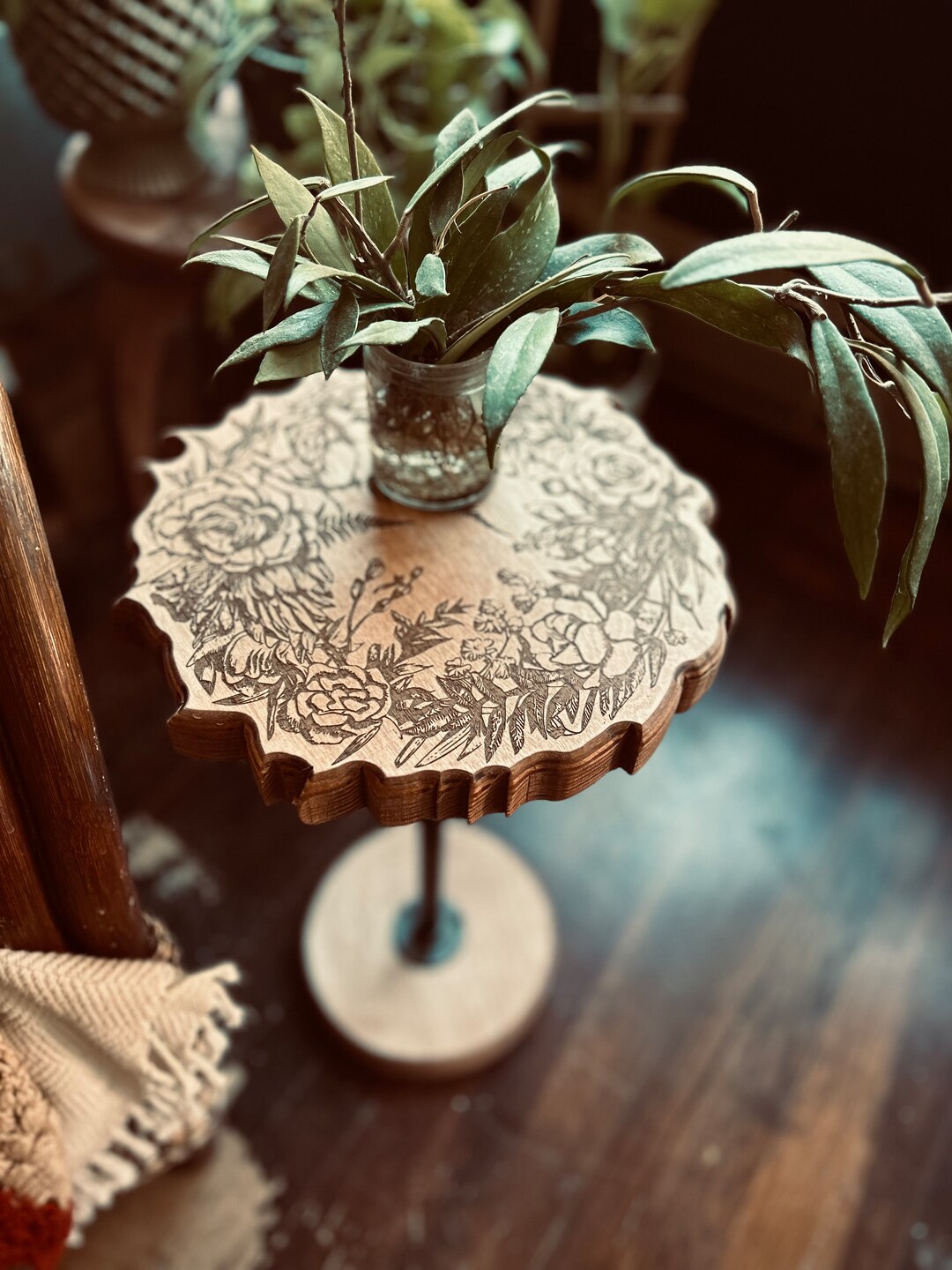 Metal Floral, Plant Stand, Side Table, End Table, Office Furniture ...