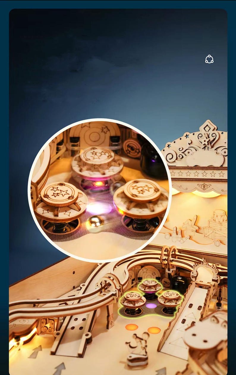 Retro Pinball 3D Mechanical Puzzle – DIY Wooden Pinball Game Kit ...
