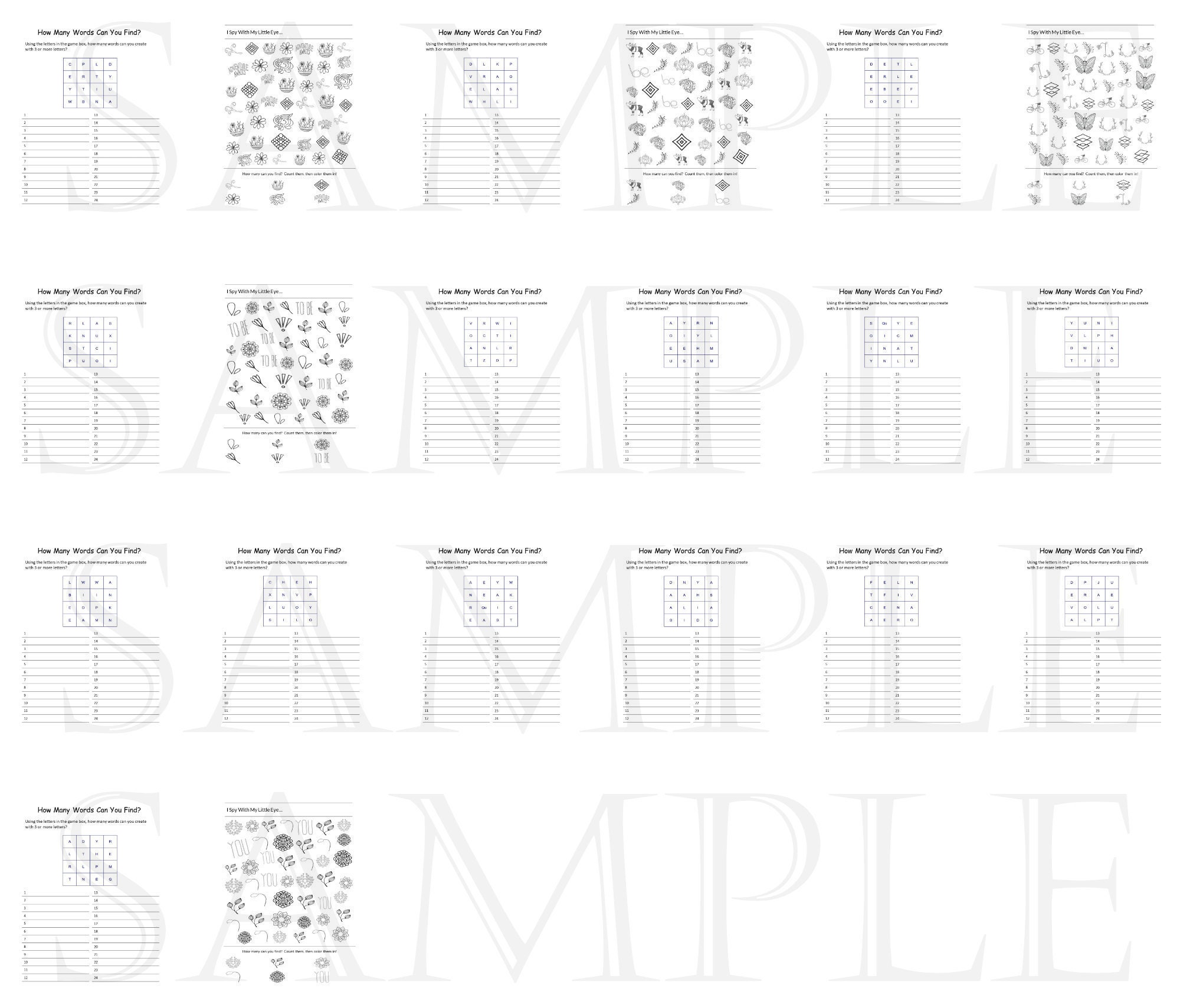 Brain Games, Activity Pages, Instant Download, Activity Sheets ...