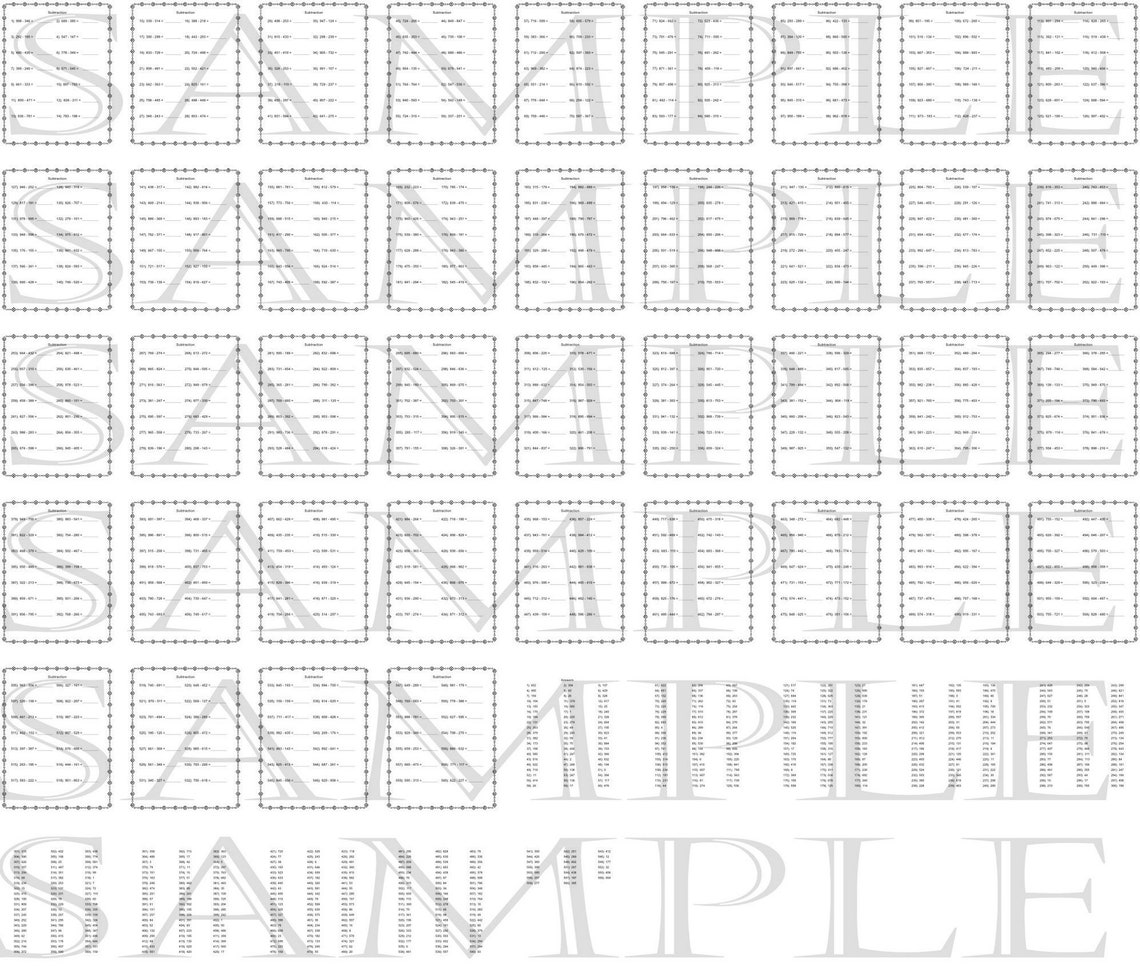 Math Subtraction Sheets, Math Printables, Mathematics Worksheets ...