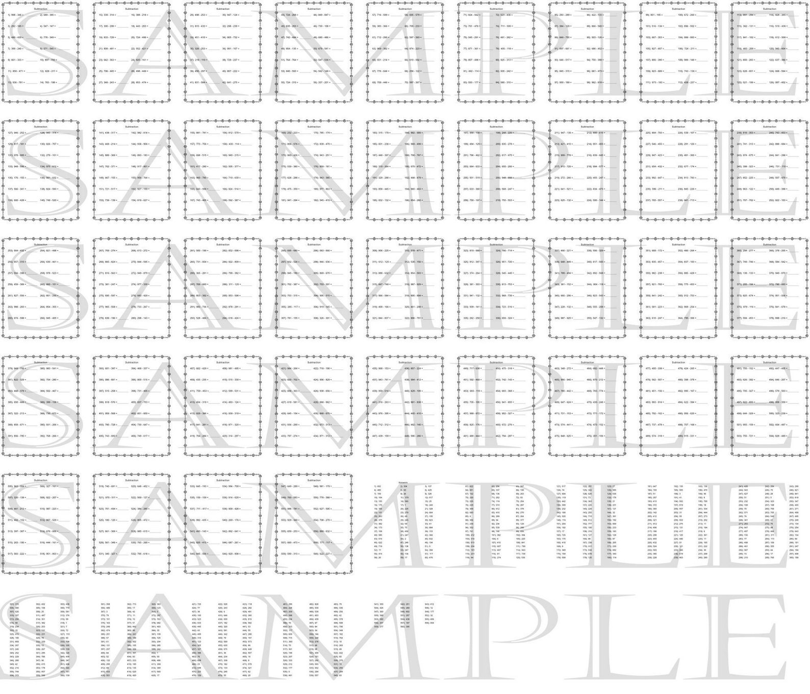 40 Math Activity Sheets Printables Mathematics Instant - Etsy