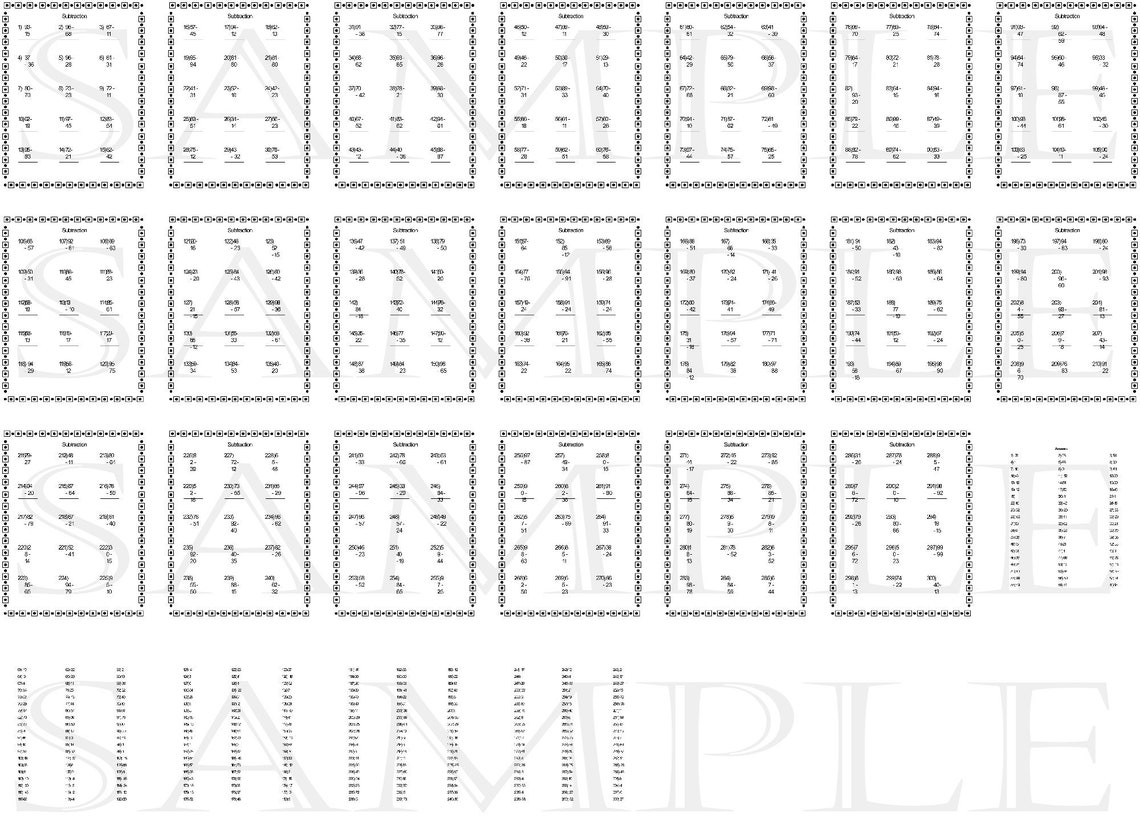 Kids Math Subtraction Printables, Easy Math Activity Sheets, Instant ...