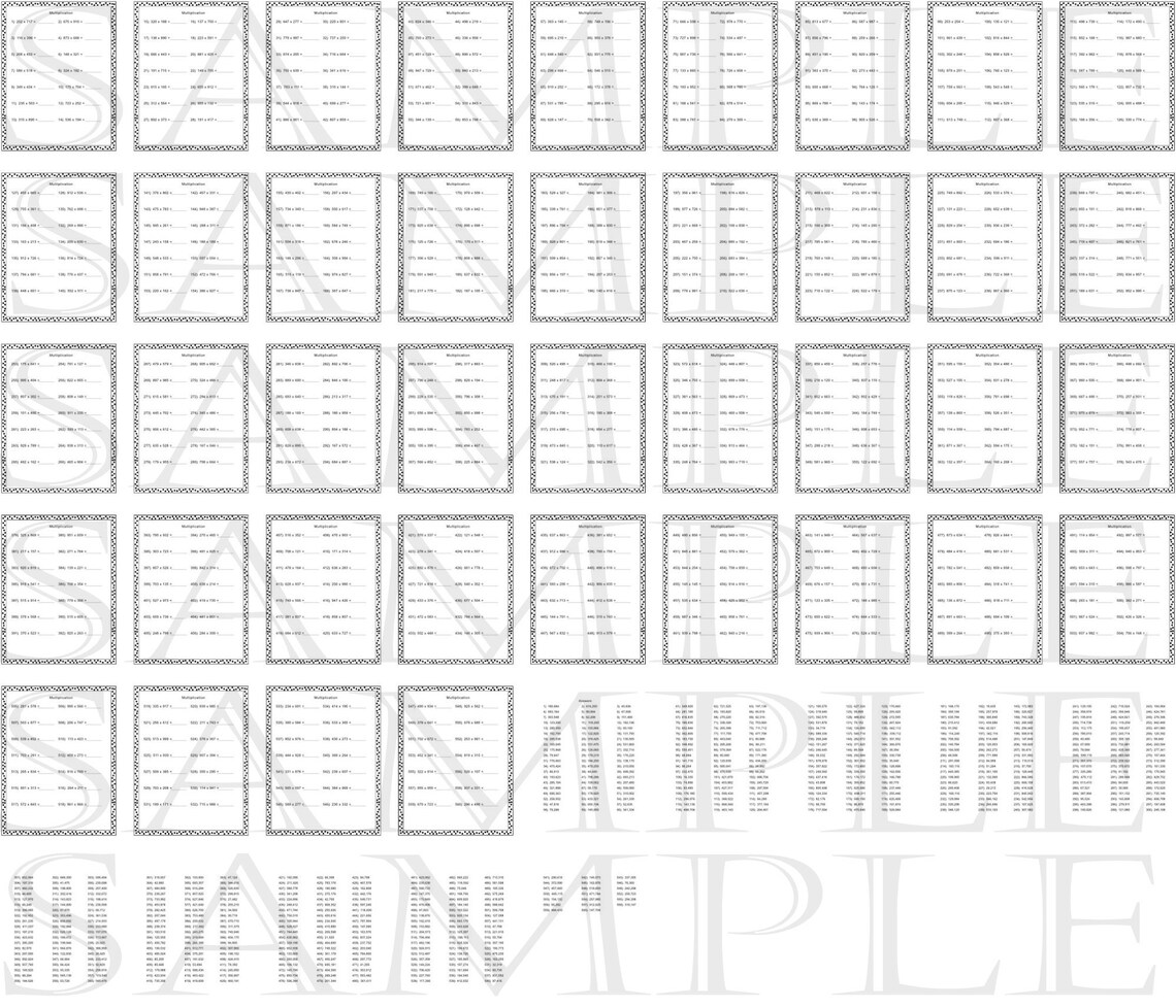 Easy Math Printables for Kids Multiplications With Answers - Etsy