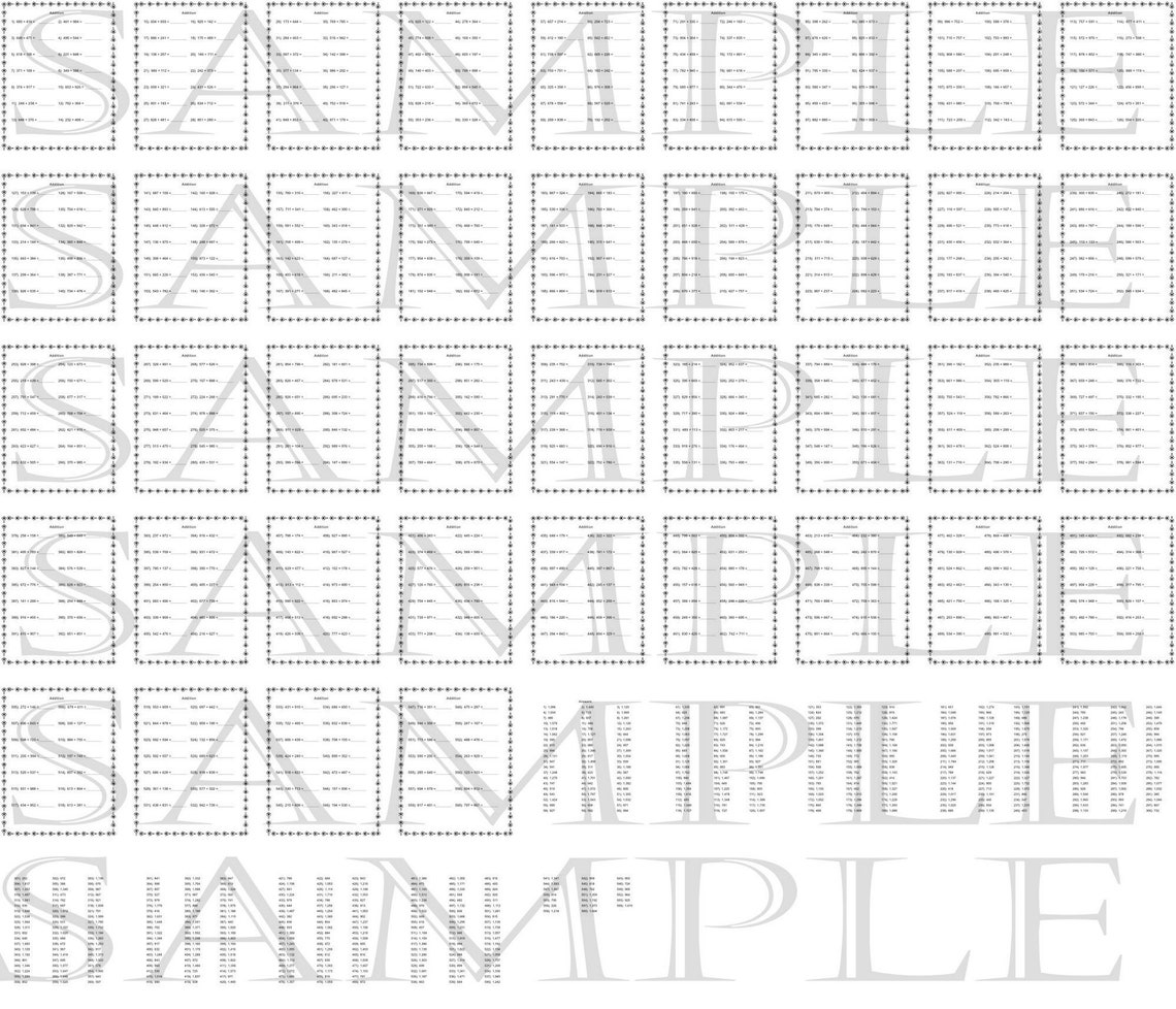 Math Addition With Solutions, Math Printables, Math4kids, Homeschool ...