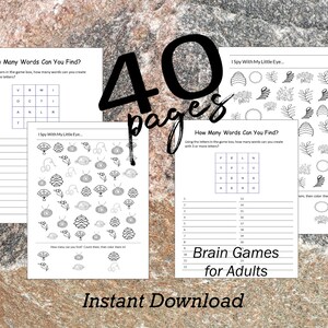 Brain Games Activity Pages Instant Download Activity - Etsy
