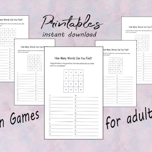 How Many Words Can You Find, Activity Pages, Brain Games, Printables ...