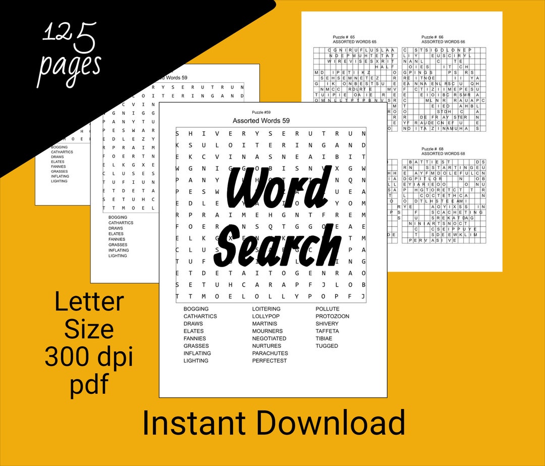 Word Search Activities Words Brain Games Puzzles - Etsy