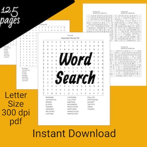 Word Search Activities Words Brain Games Puzzles - Etsy