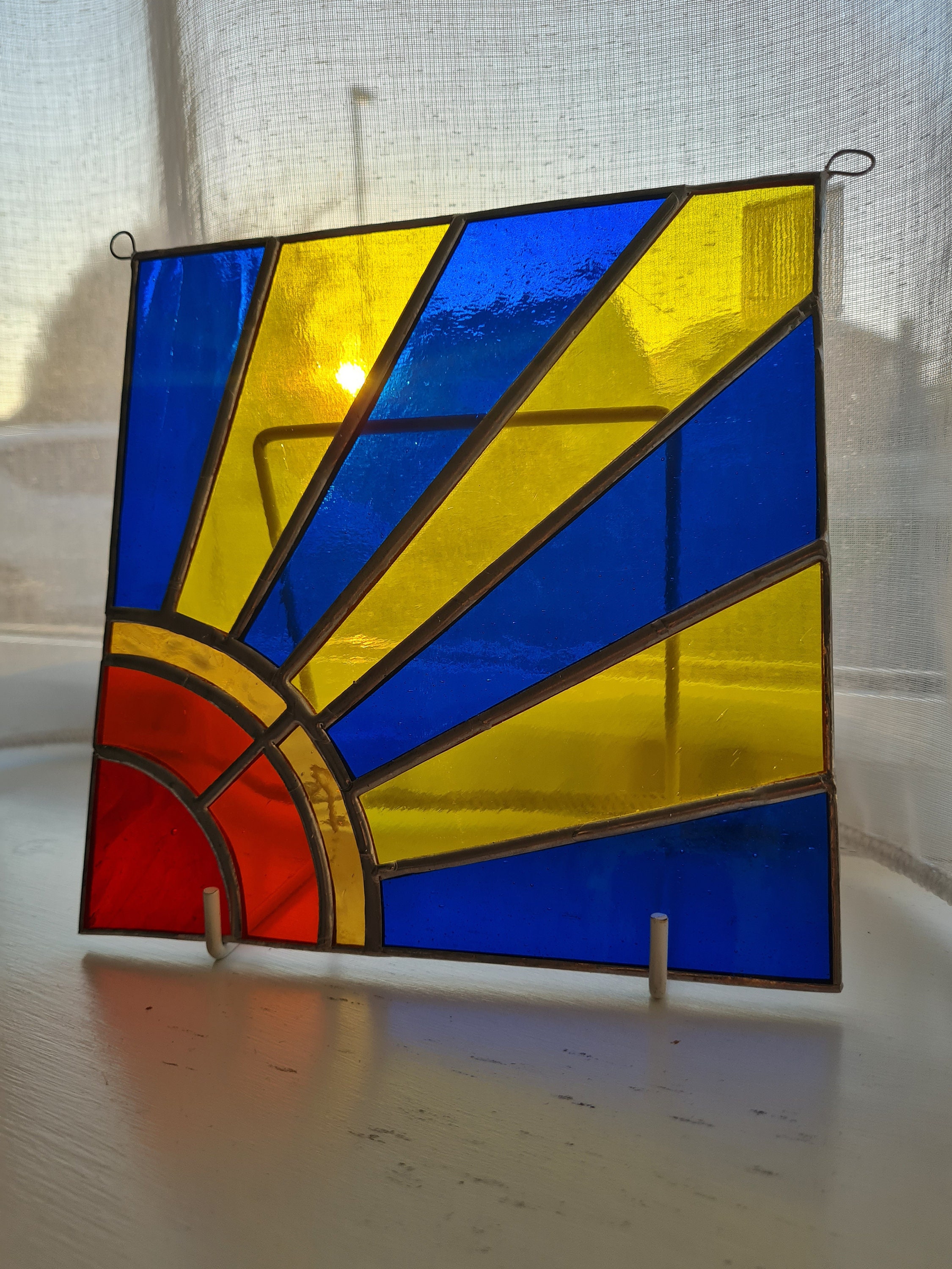 Panneau de vitrail Tiffany - soleil - Etsy France