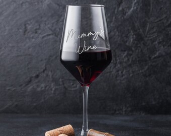 Wine Glass Personalised With Name in Script Text Gift for - Etsy UK